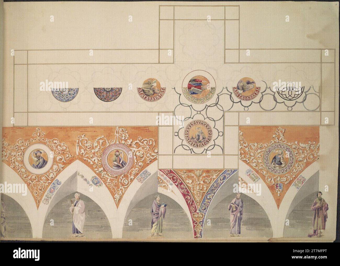 Johann Julius Romano von Ringe Draft for the wall design of a church or ...