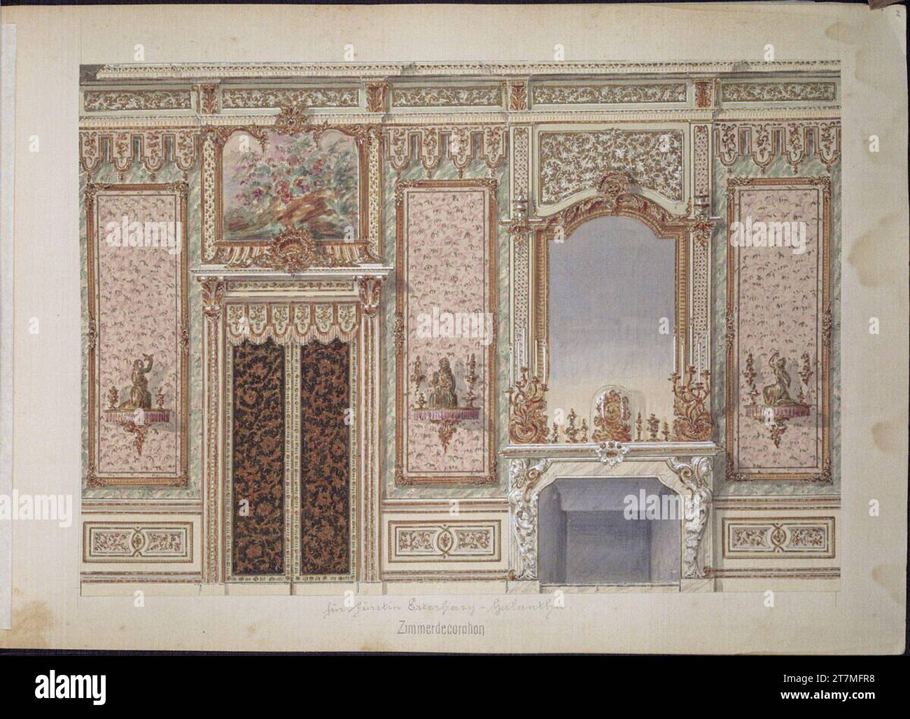 Johann Julius Romano von Ringe Design for room decoration for the ...