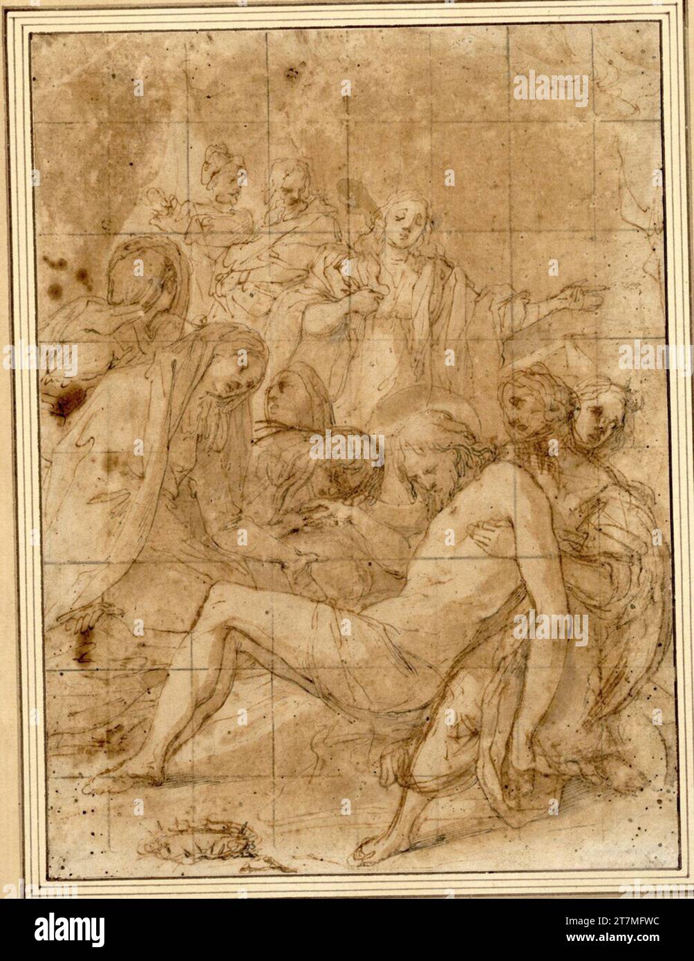 Santi di Tito Spring Christ. Chalk; Feather; laved; Chalk squaring ...