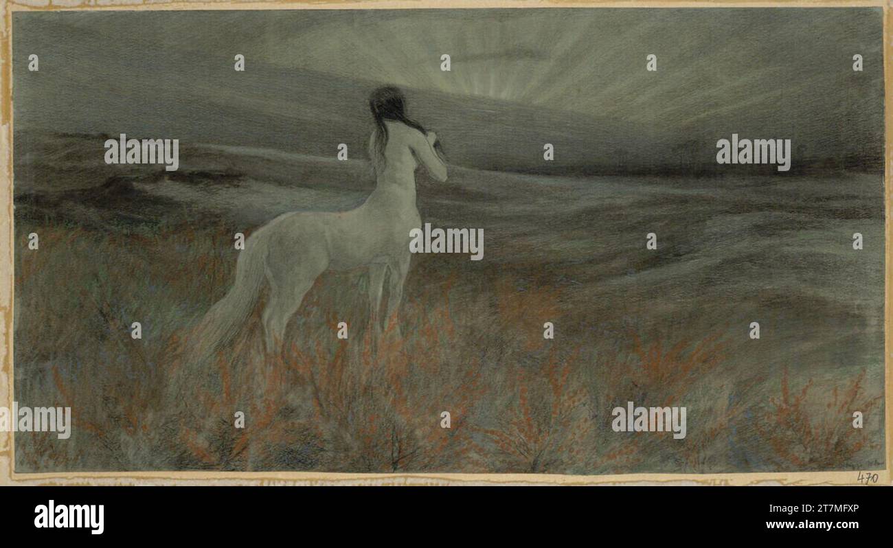 Emilie Mediz-Pelikan Female center. Color chalk, gray -green paper 1895 ...