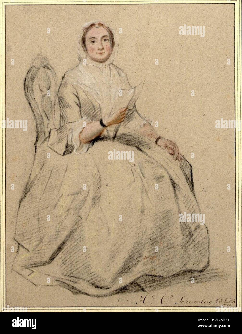 Georg Friedrich Schmidt H.C. Scherenberg born Smith, sitting in chair ...