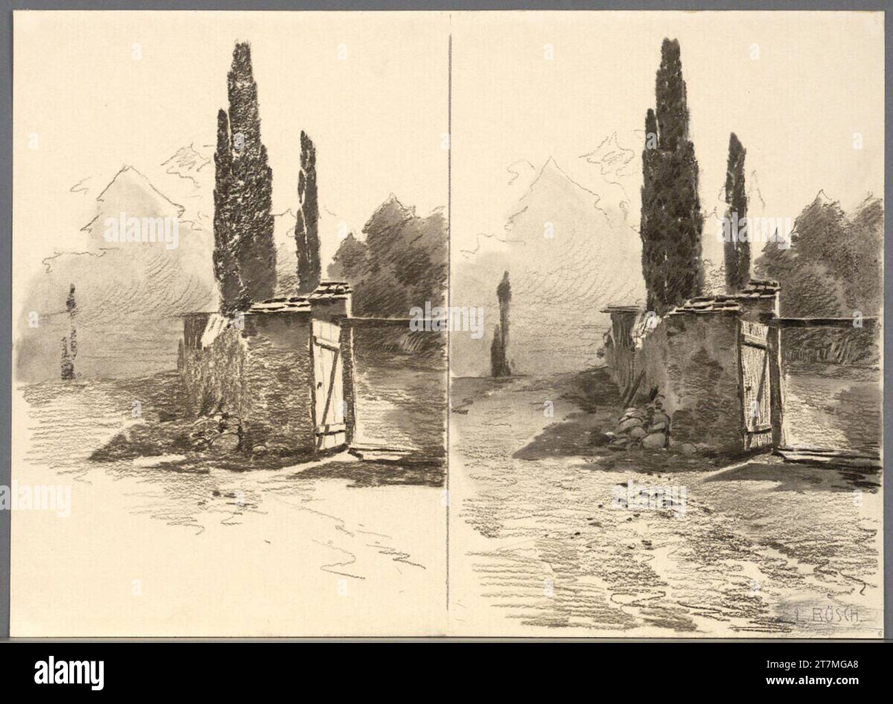 Ludwig Rösch Landscape study. Coal Stock Photo - Alamy