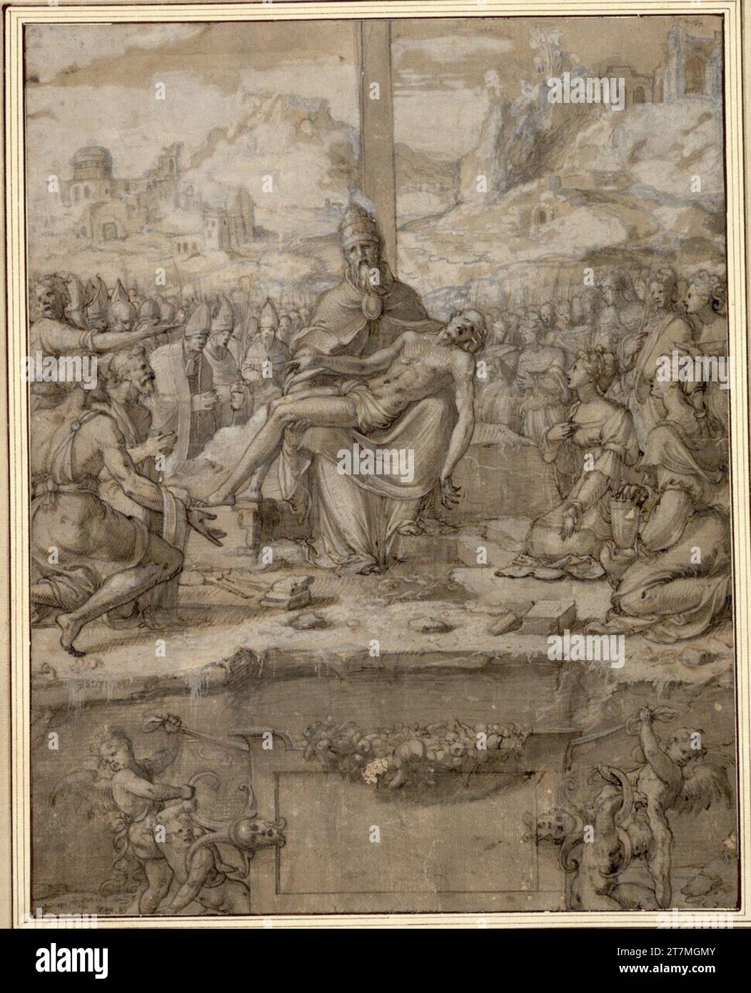 Romano Luzio Mercy chair. (God's father sits, the dead Savior in the ...