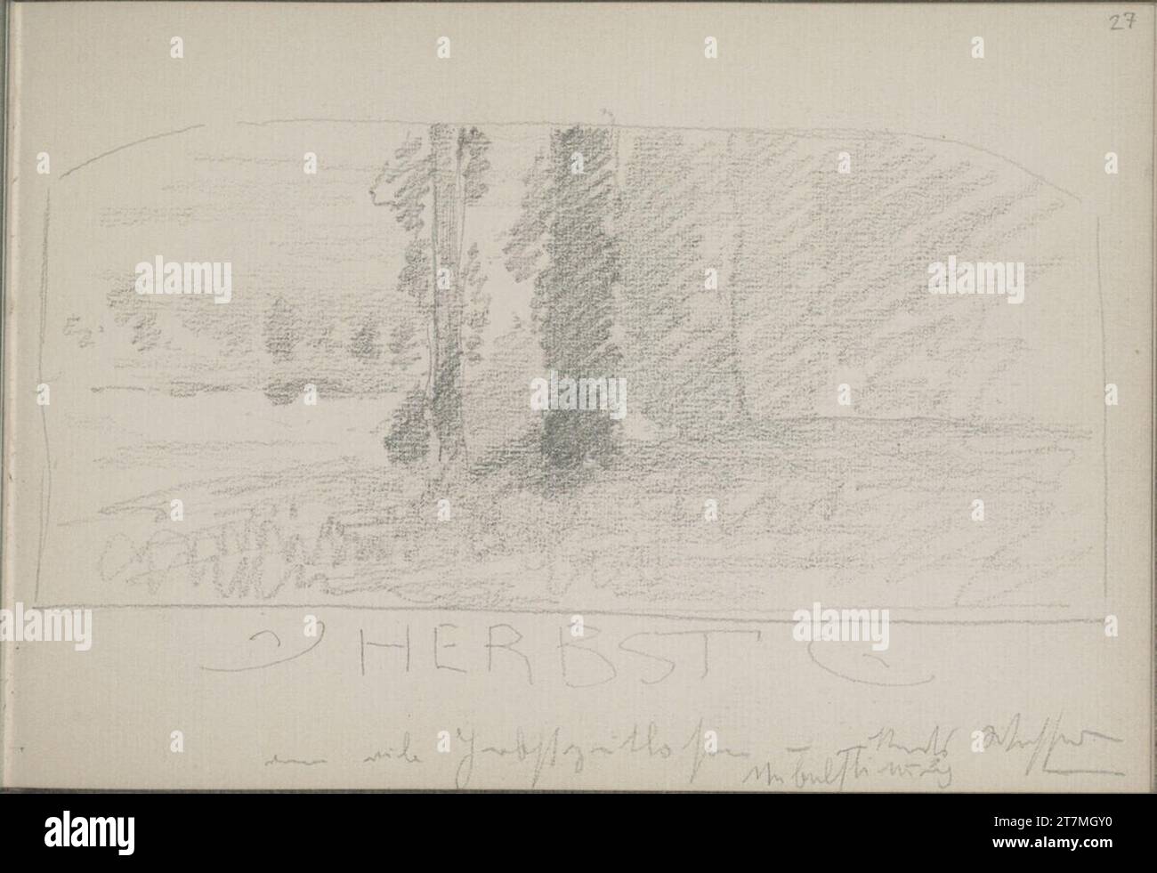 Ludwig Rösch Image draft for "autumn". Pencil Stock Photo - Alamy