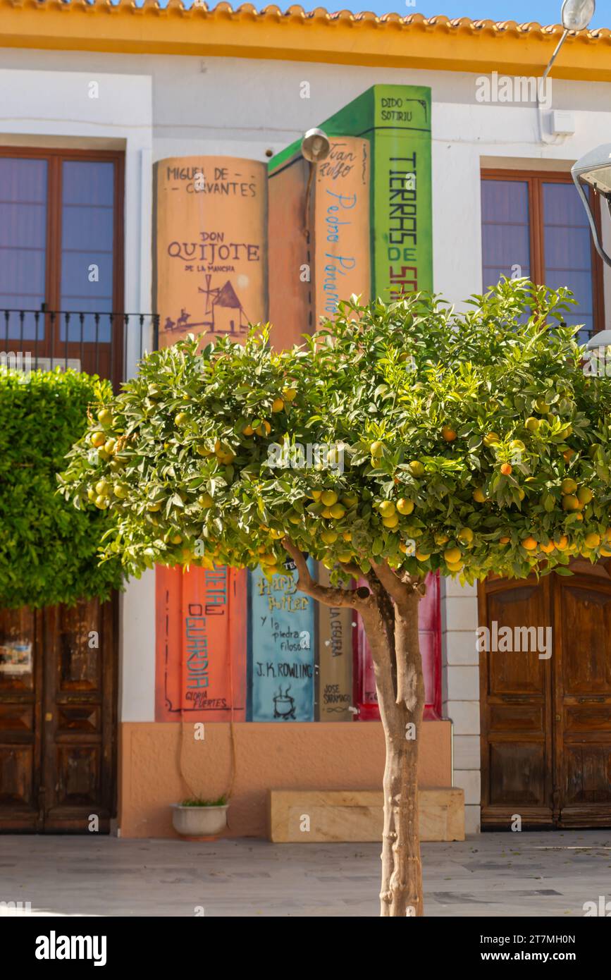 PURCHENA, SPAIN - 05 NOVEMBER 2023 A public library in a small town in ...
