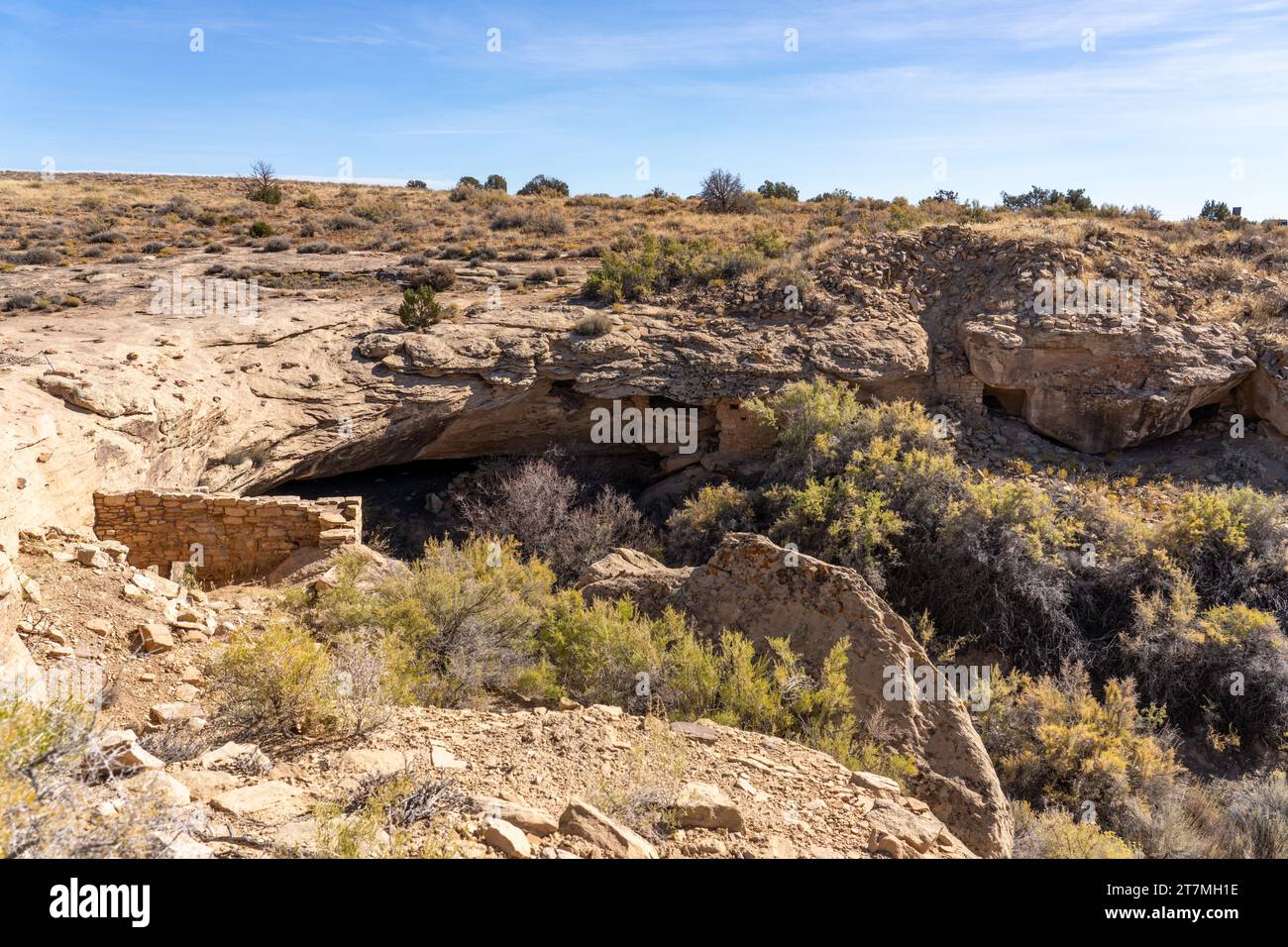Ruins built to protect the water spring in the Cajon Pueblo, Hovenweep ...