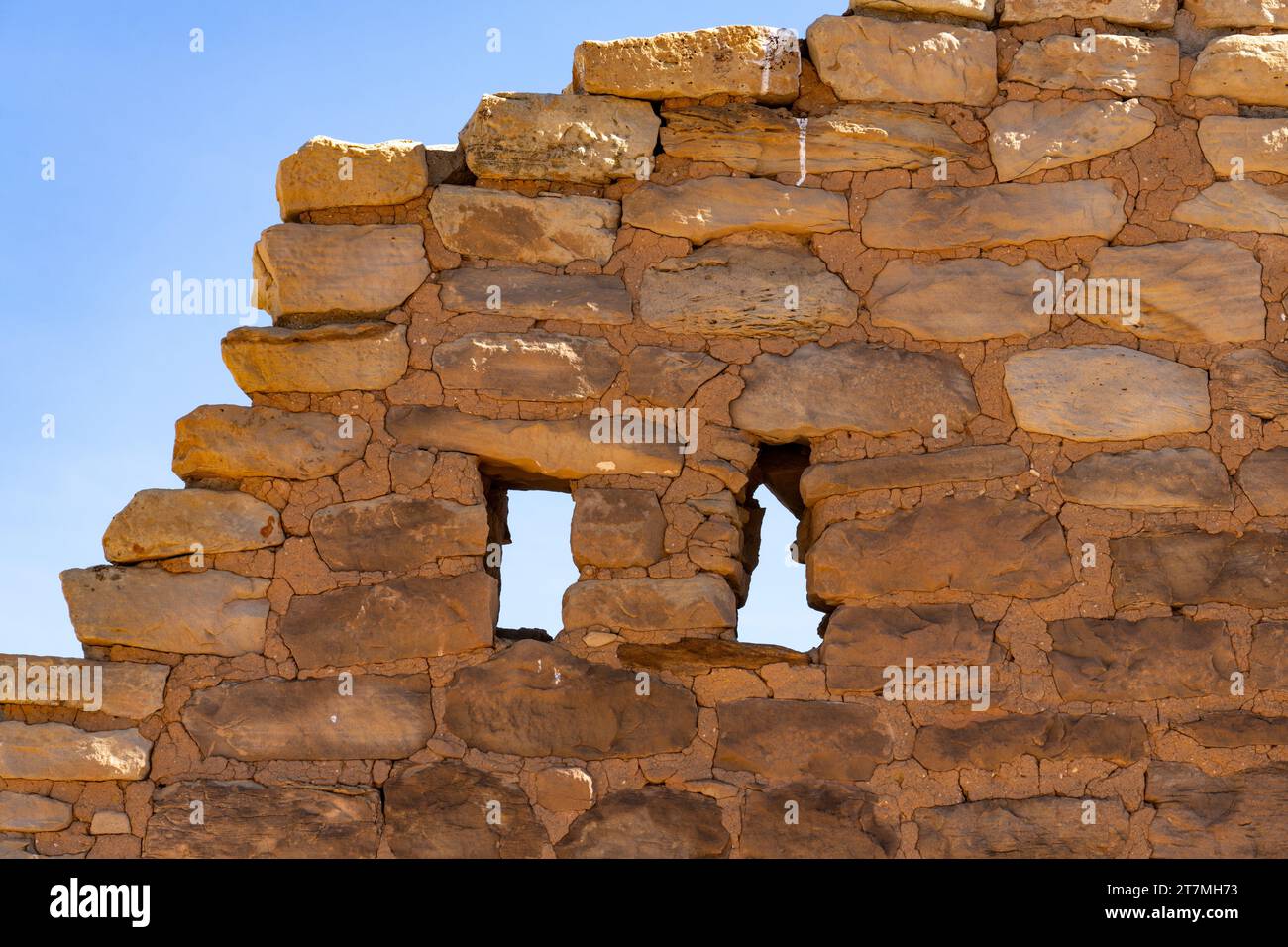Windows in the ruins of an Ancestral Puebloan structure at the Cajon ...