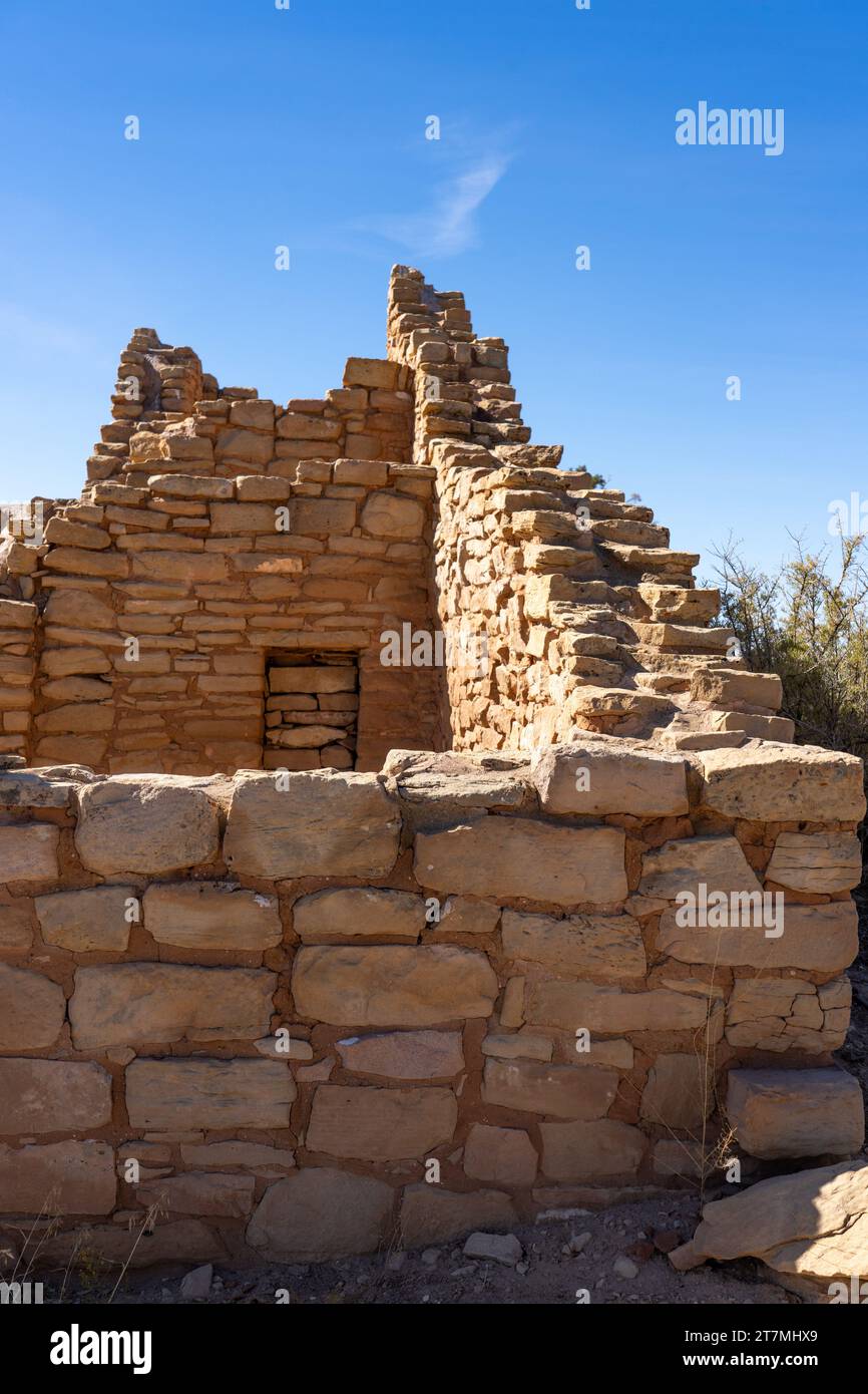 The ruins of Ancestral Puebloan structures at the Cajon Pueblo ...