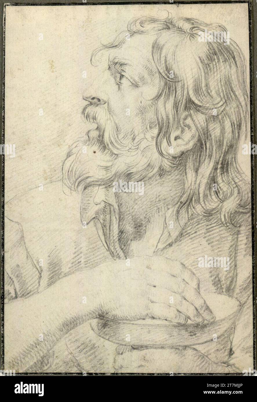 Giuseppe Nogari (Zuschreibung Kutschera) Head of an old man. Black ...