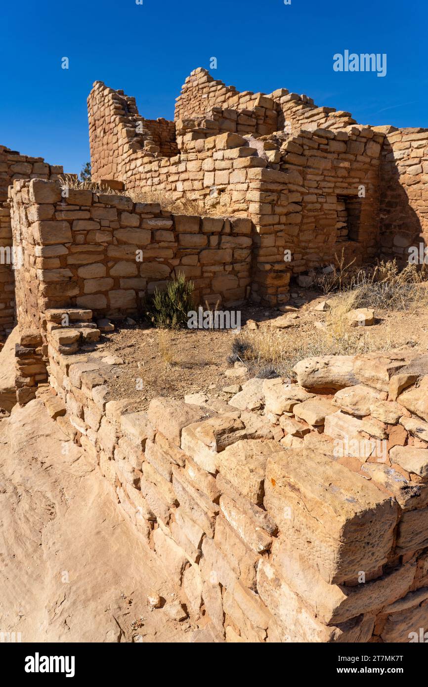 The ruins of Ancestral Puebloan structures at the Cajon Pueblo ...