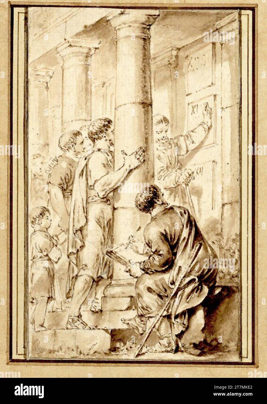 Bernhard Rode Illustrative stem drawings on Schröckh's general world history: XXI. Roman laws of ...