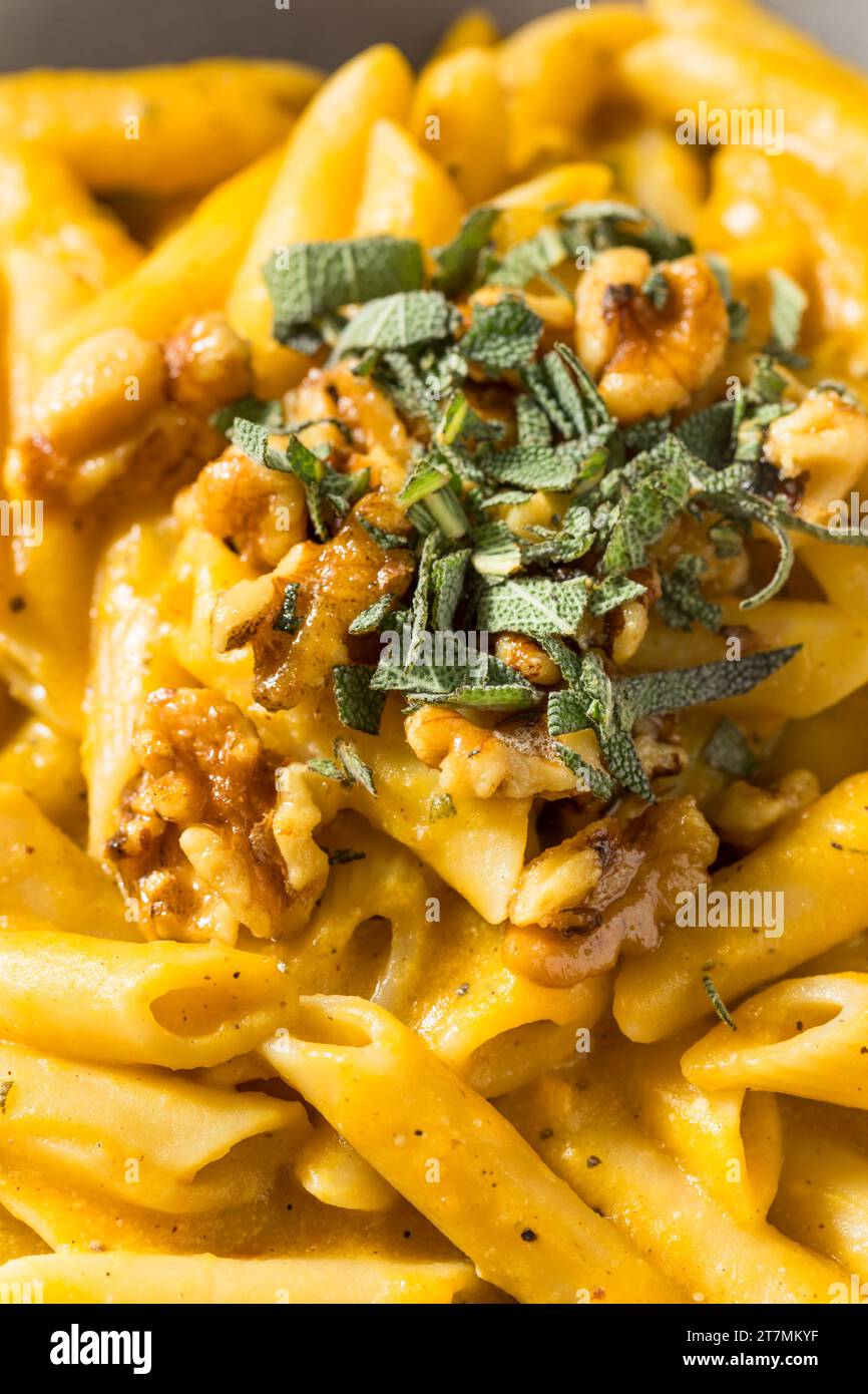 Homemade Italian Butternut Squash Pasta with Sage and Walnuts Stock ...