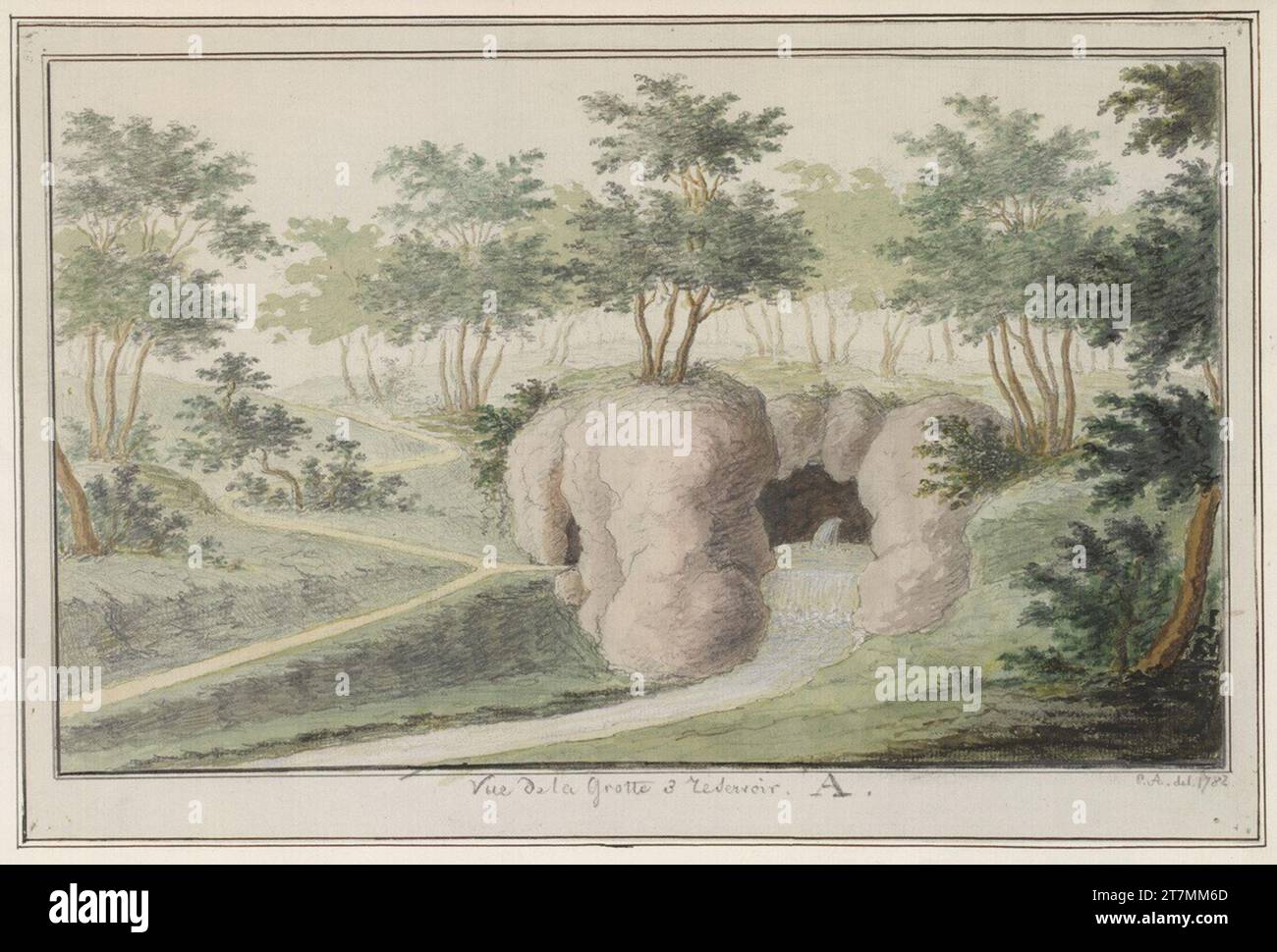 Herzog Albert von Sachsen-Teschen View of the cave and reservoir ...