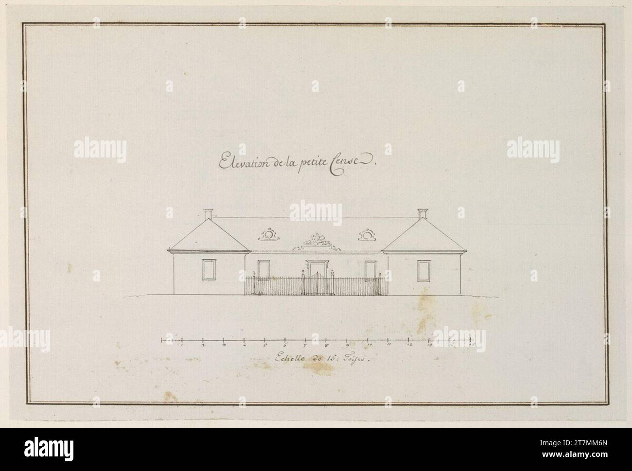 Herzog Albert von Sachsen-Teschen Elevation of the little cense. Ink ...