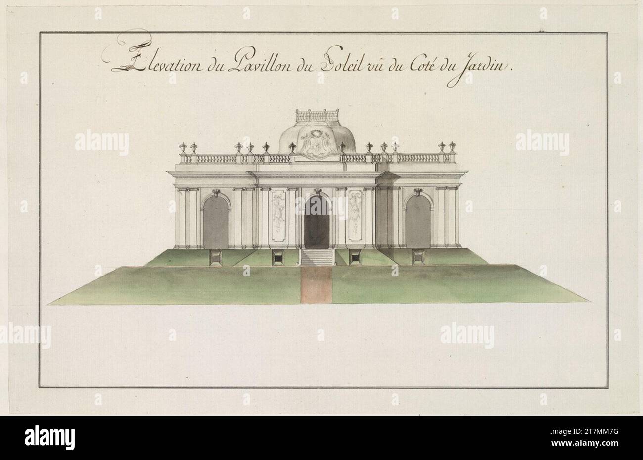 Herzog Albert von Sachsen-Teschen Elevation of the sun's pavilion seen ...
