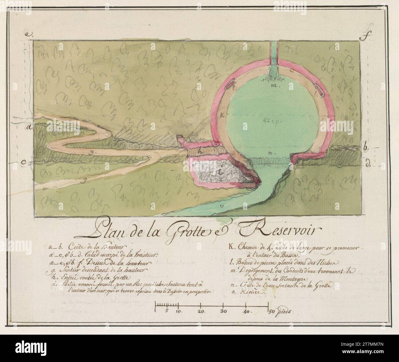 Herzog Albert von Sachsen-Teschen Plan of the cave and reservoir ...