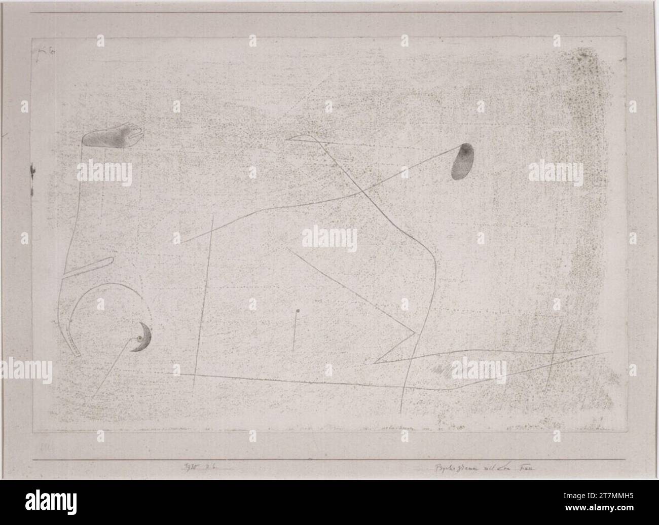 Paul Klee Psychogram with the foot. Pen and watercolor on paper on ...