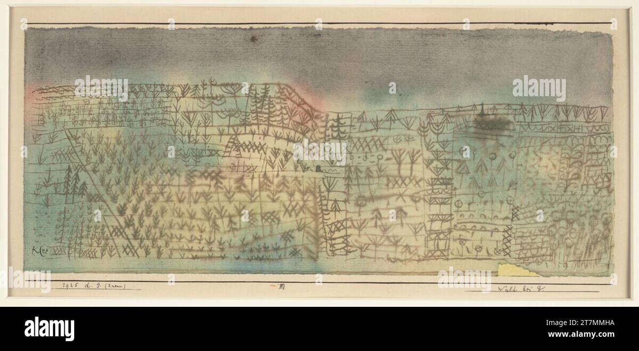 Paul Klee Forest at G .. Pen and watercolor on paper on cardboard 1925 ...