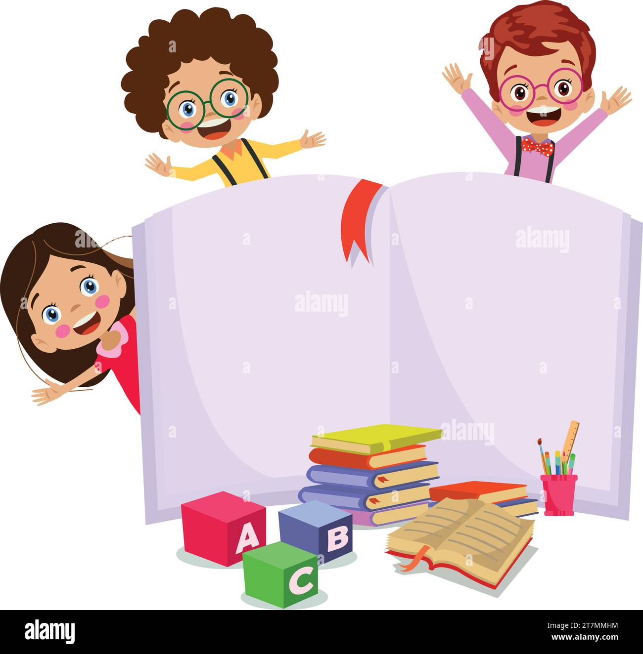 teacher reading books in class with students Stock Vector Image & Art ...