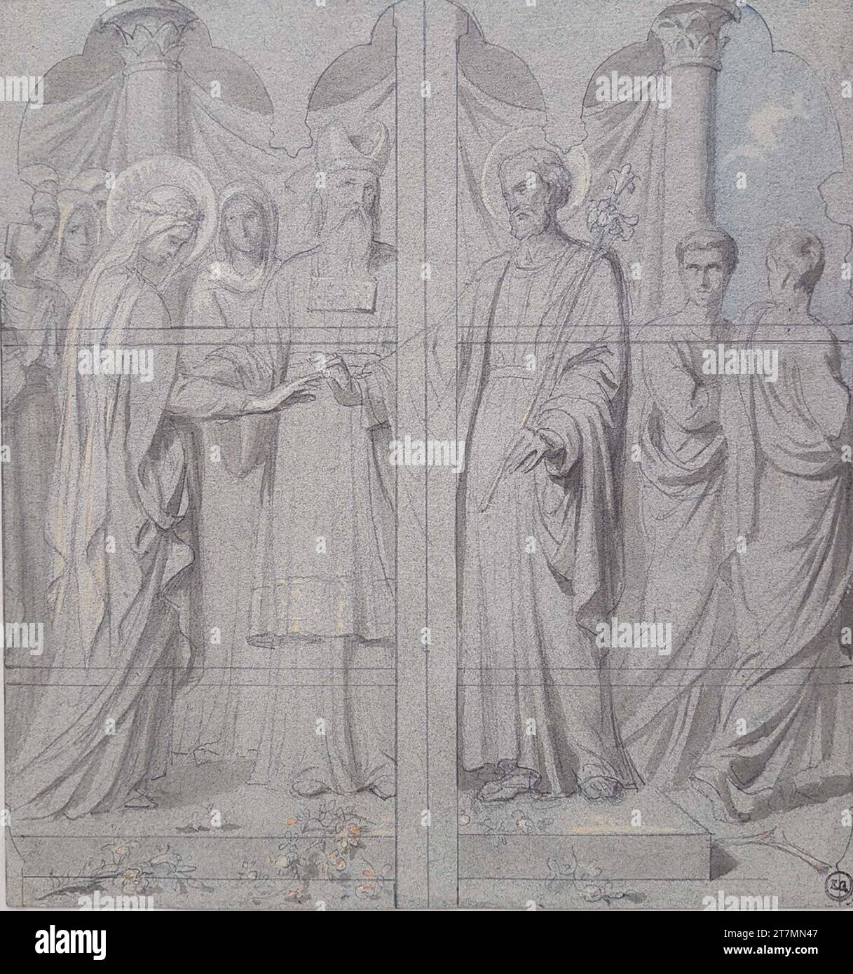 Claudius Lavergne Glass window design for a church: the engagement of ...