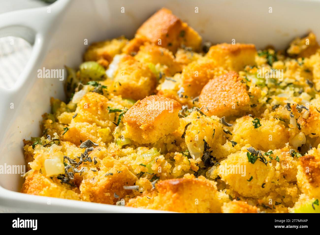 Homemade American Cornbread Stuffing with Sage for Thanksgiving Stock ...