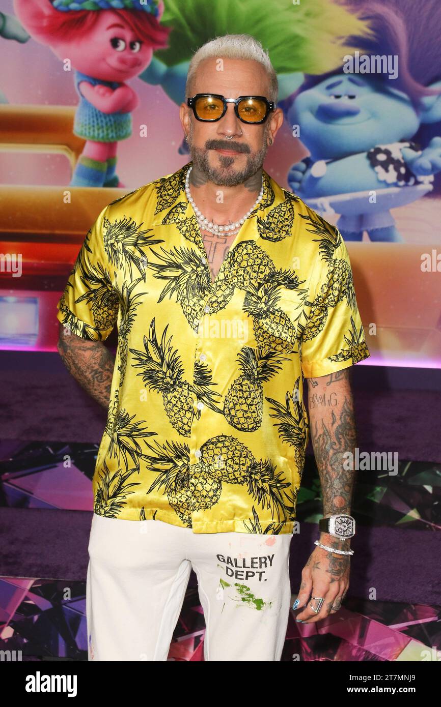 Los Angeles, USA. 16th Nov, 2023. AJ McLean at "Trolls Band Together ...