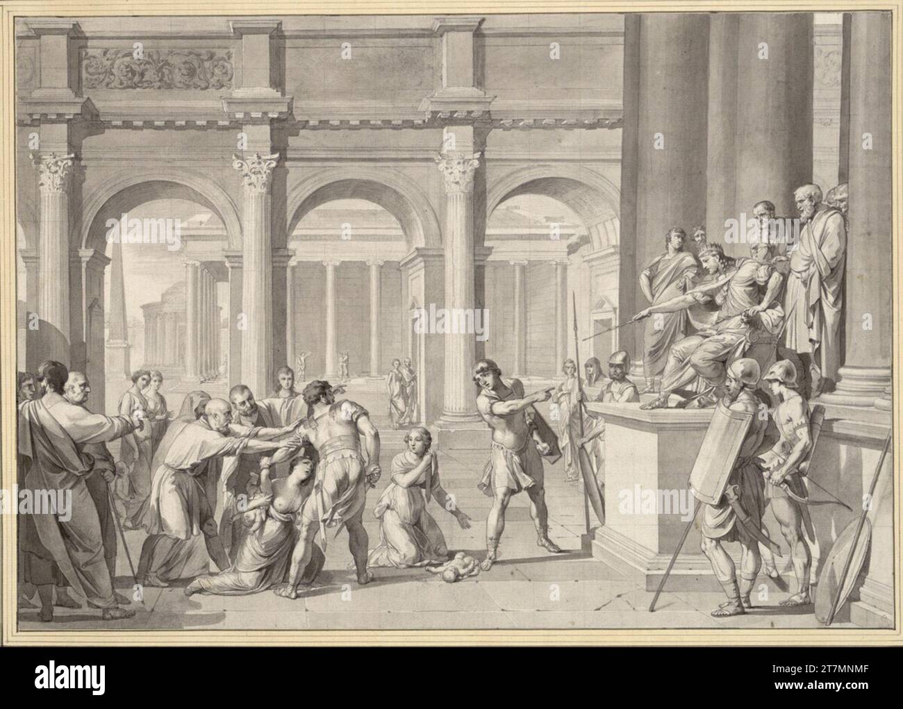 Karl Agricola The Solomon's judgment. Ink, feather, laved around 1810 ...