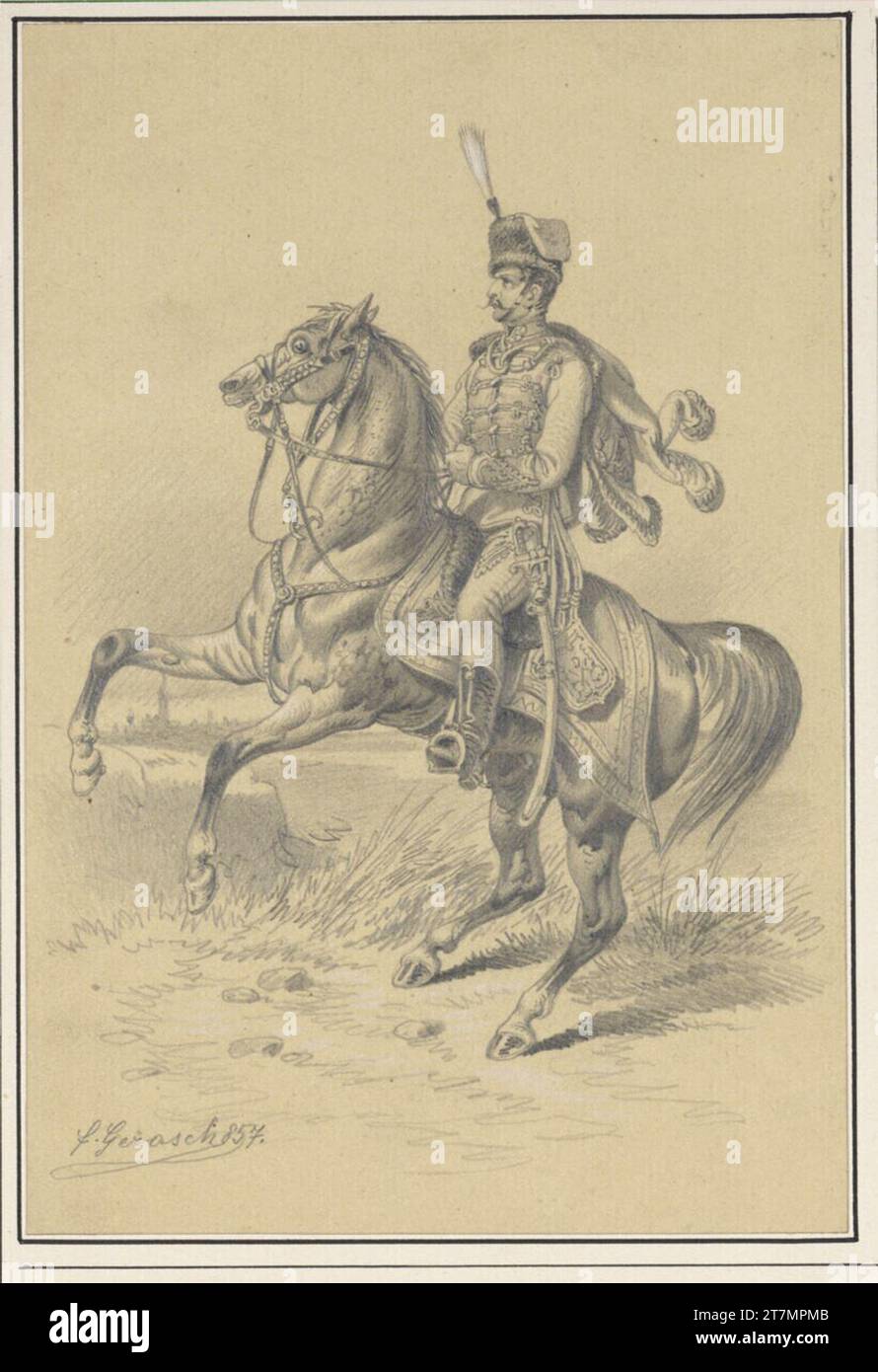Franz Gerasch General of the cavalry. Pencil 1857 , 1857 Stock Photo ...