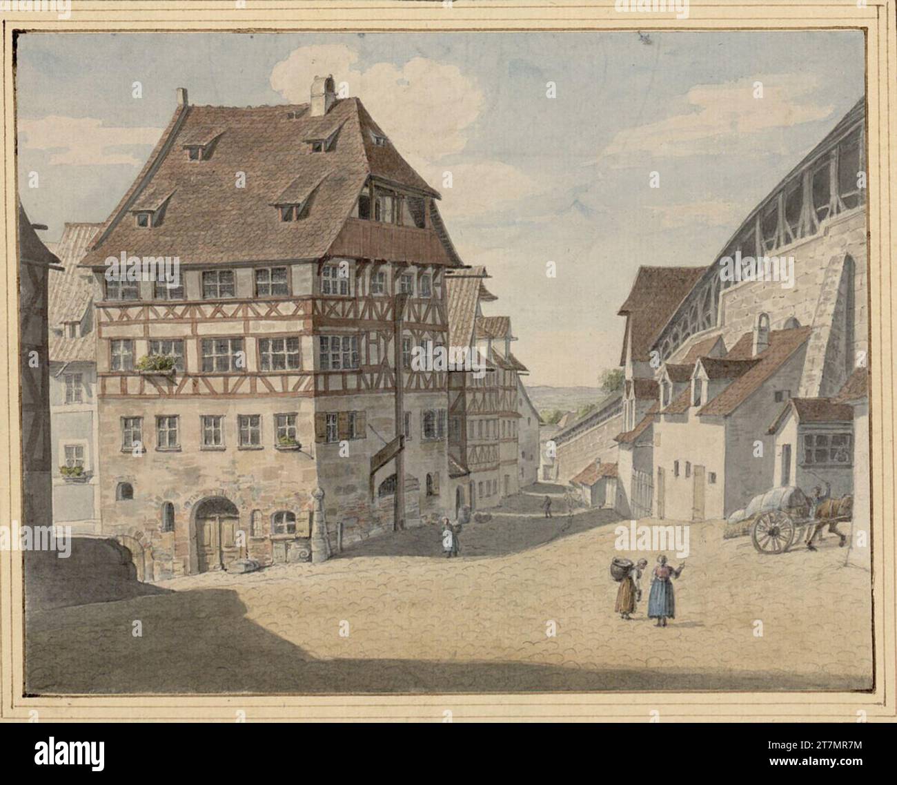 Johann Adam Klein Albrecht Dürer's house in Nuremberg. Pencil ...