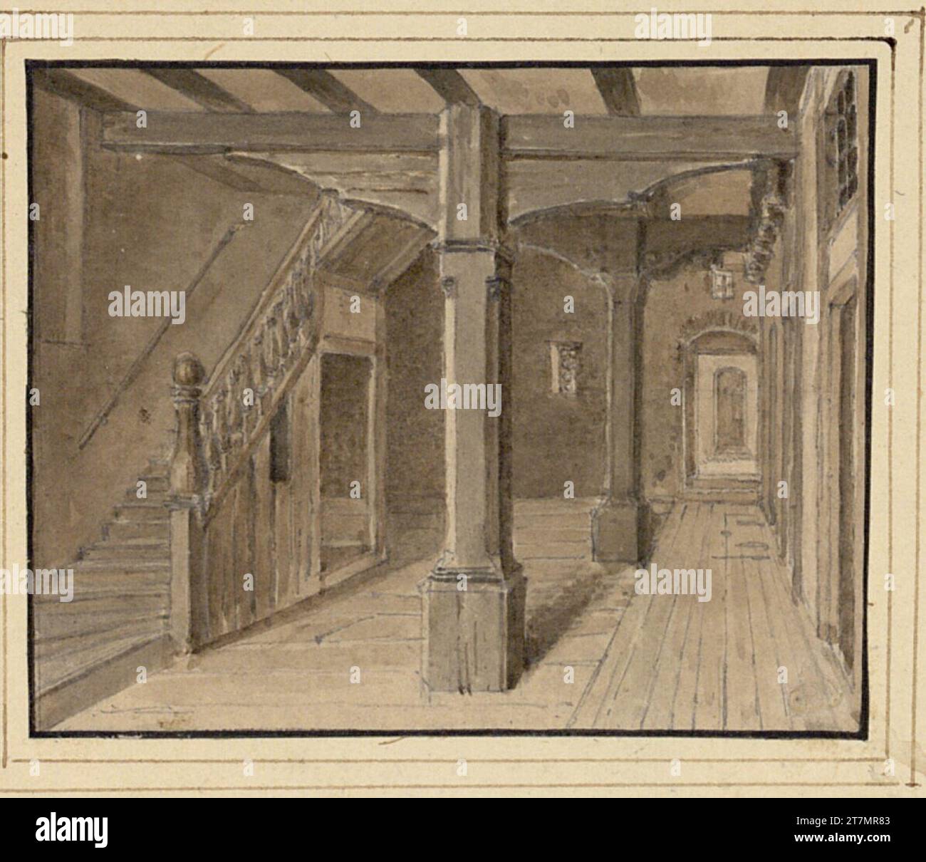 Johann Adam Klein Ground floor of the Dürerhaus in Nuremberg. Pencil ...