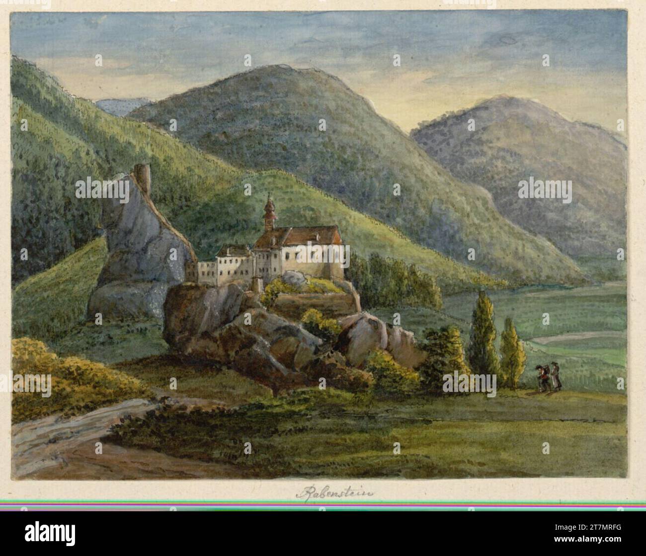 Nikolaus Kofler Rabenstein Castle. Watercolor around 1835 Stock Photo ...