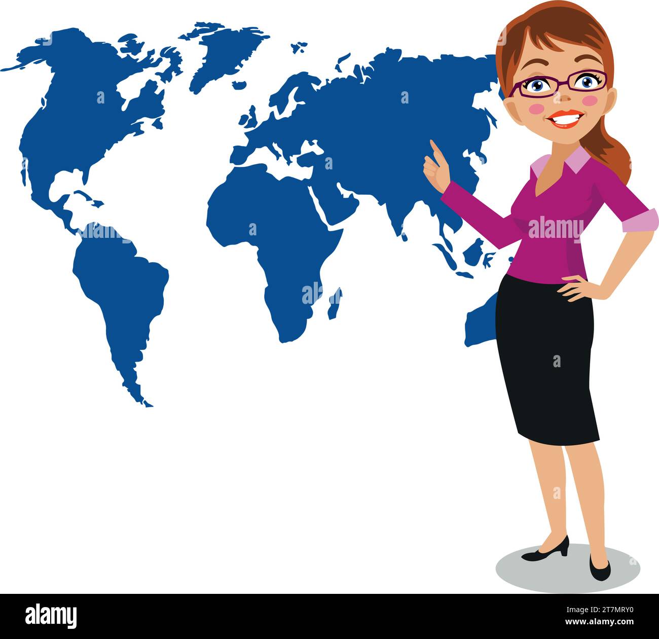 cute boy showing location on map Stock Vector Image & Art - Alamy
