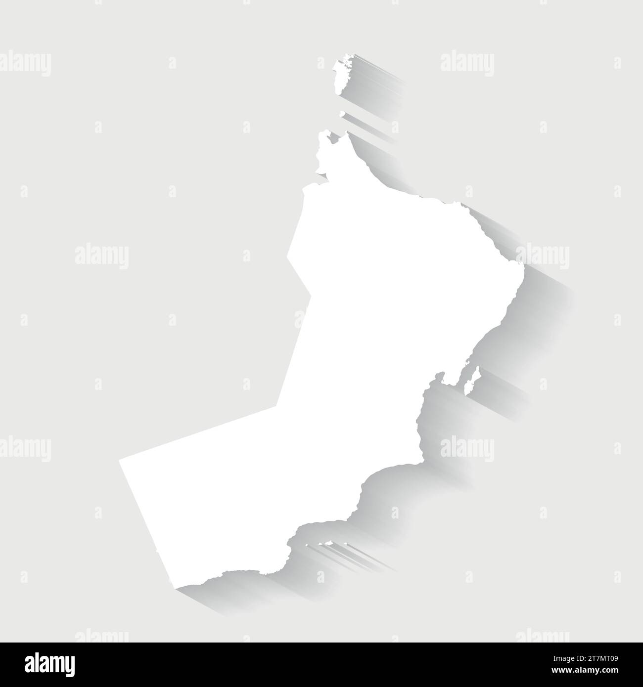 Simple white Oman map on gray background, vector, illustration, eps 10 ...