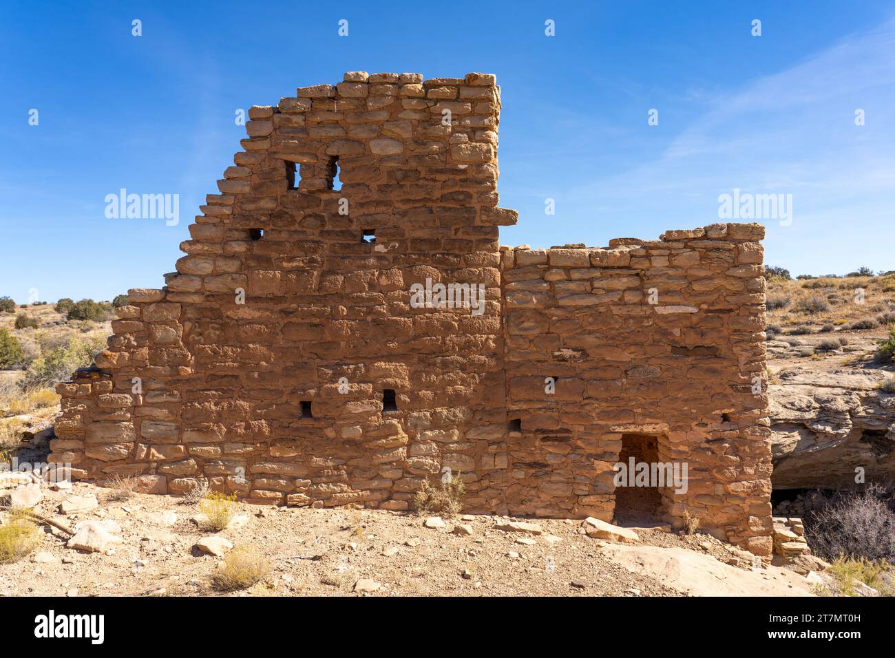 The ruins of Ancestral Puebloan structures at the Cajon Pueblo ...
