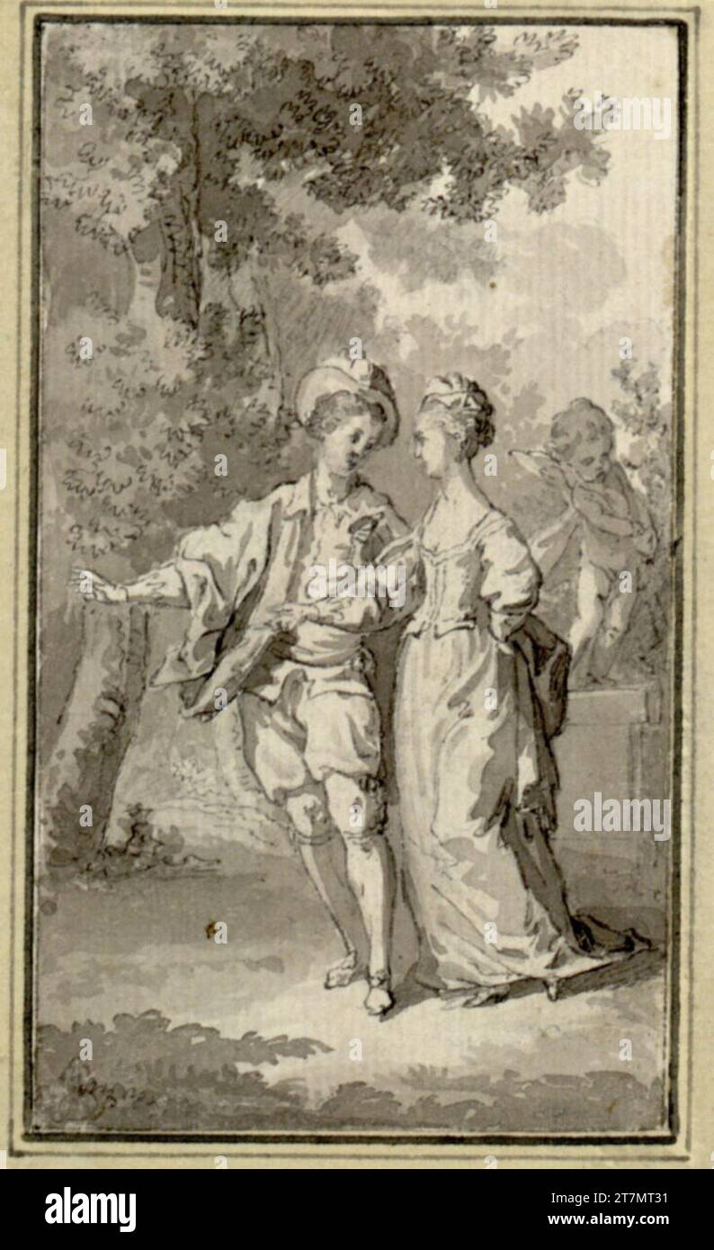 Jacob Wilhelm Mechau Don Sylvio and Donna Felicia in the garden. Feder ...