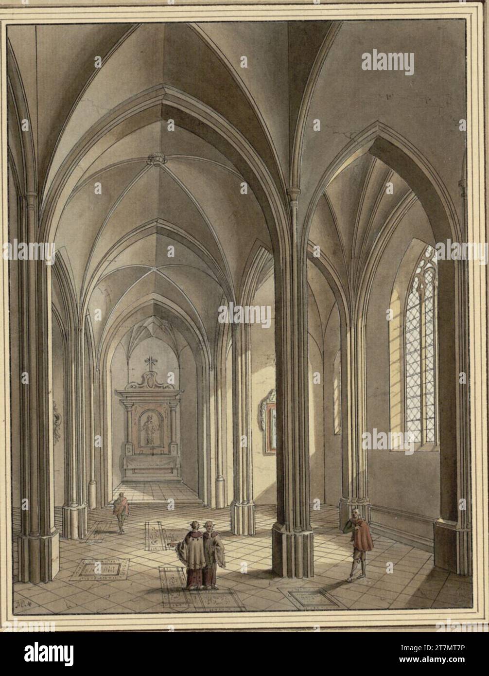 Johann Ludwig Ernst Morgenstern View east in the right aisle of a ...