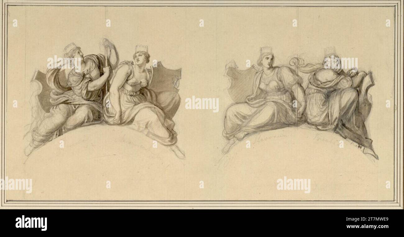 Karl Rahl (The Younger) Draft for the painting of the fame hall of the ...