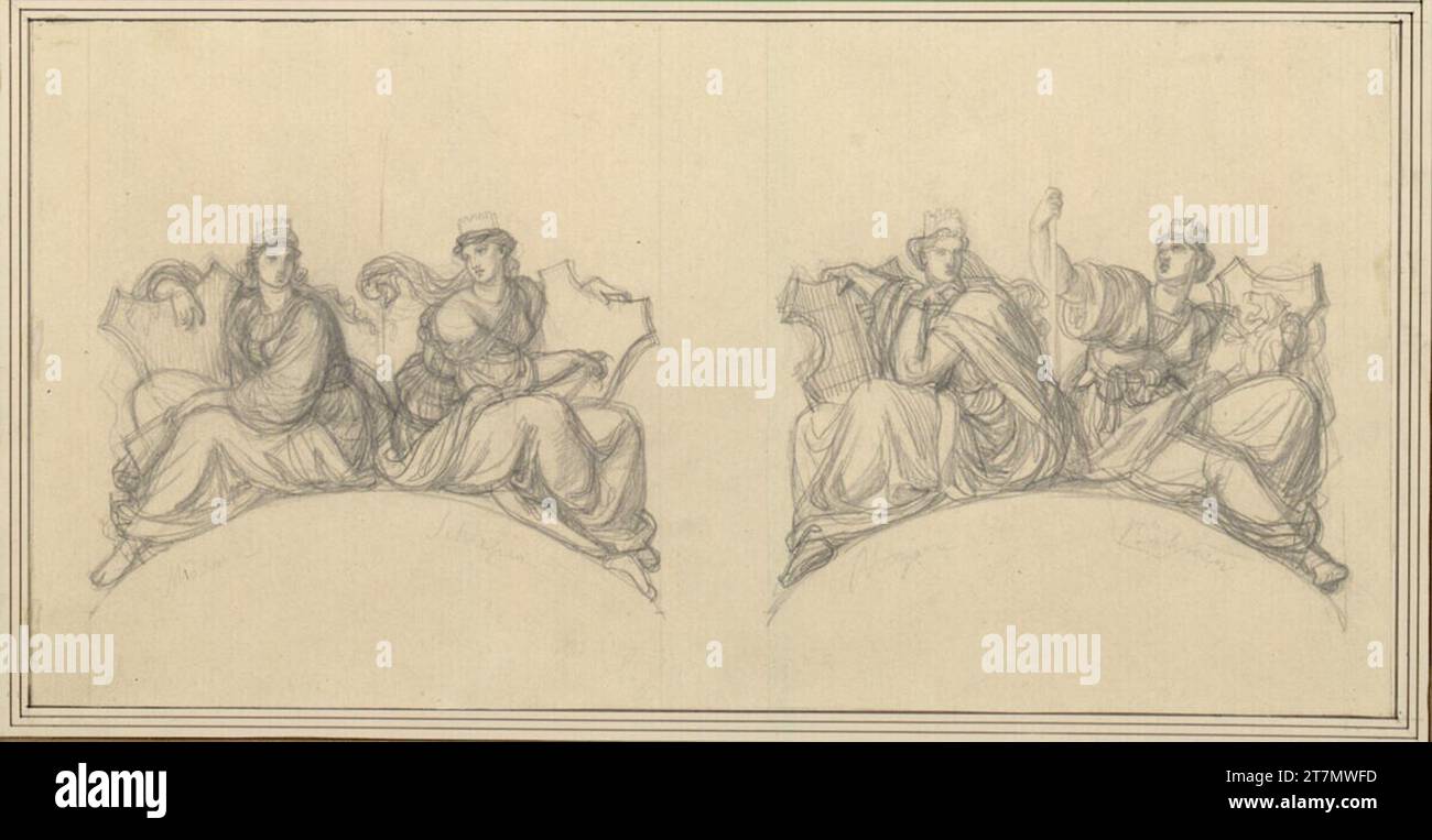 Karl Rahl (The Younger) Draft for the painting of the fame hall of the ...