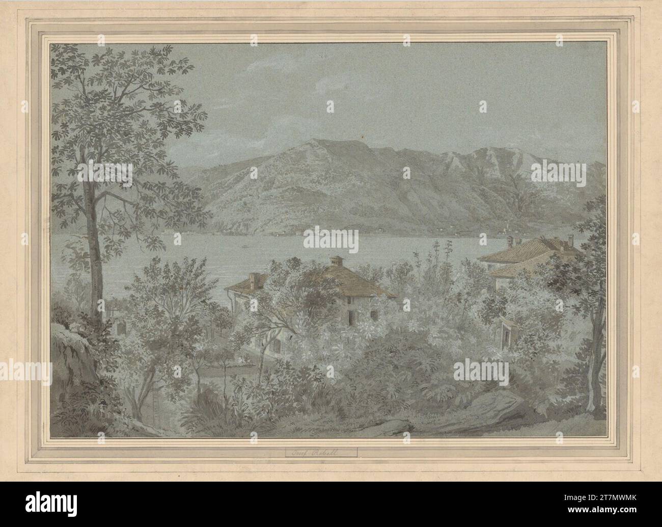 Joseph Rebell View of the Comosis. Pencil, laved, watercolor 1811 ...
