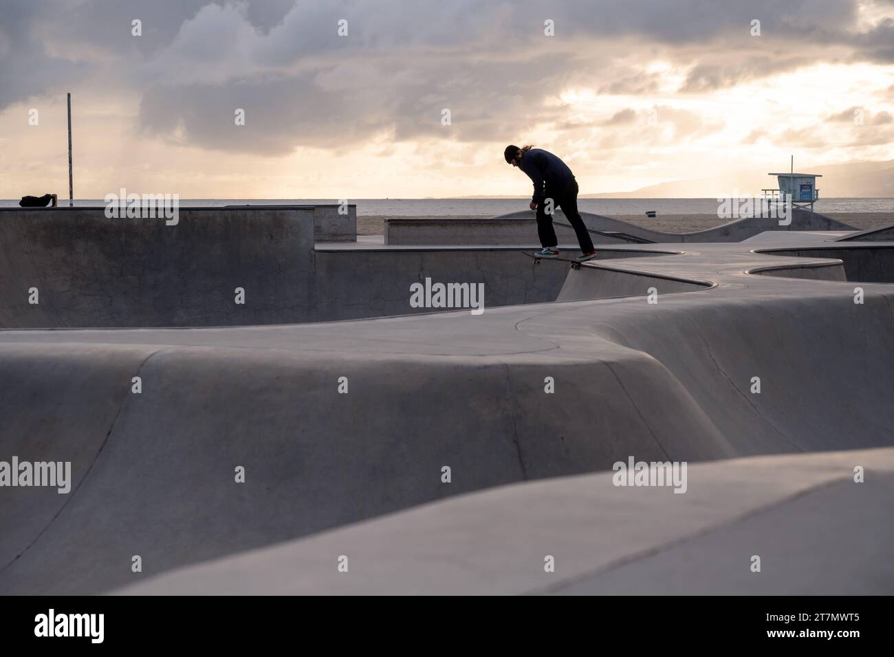 Venice Beach, California, USA - May 5, 2023: People skating in Venice ...