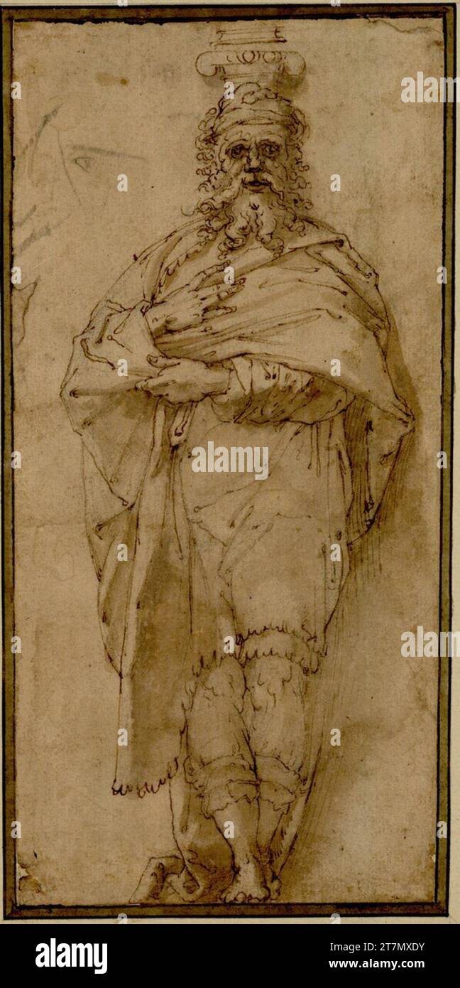 Piero Buonaccorsi gen. Perino del Vaga Atlante as an old man standing ...