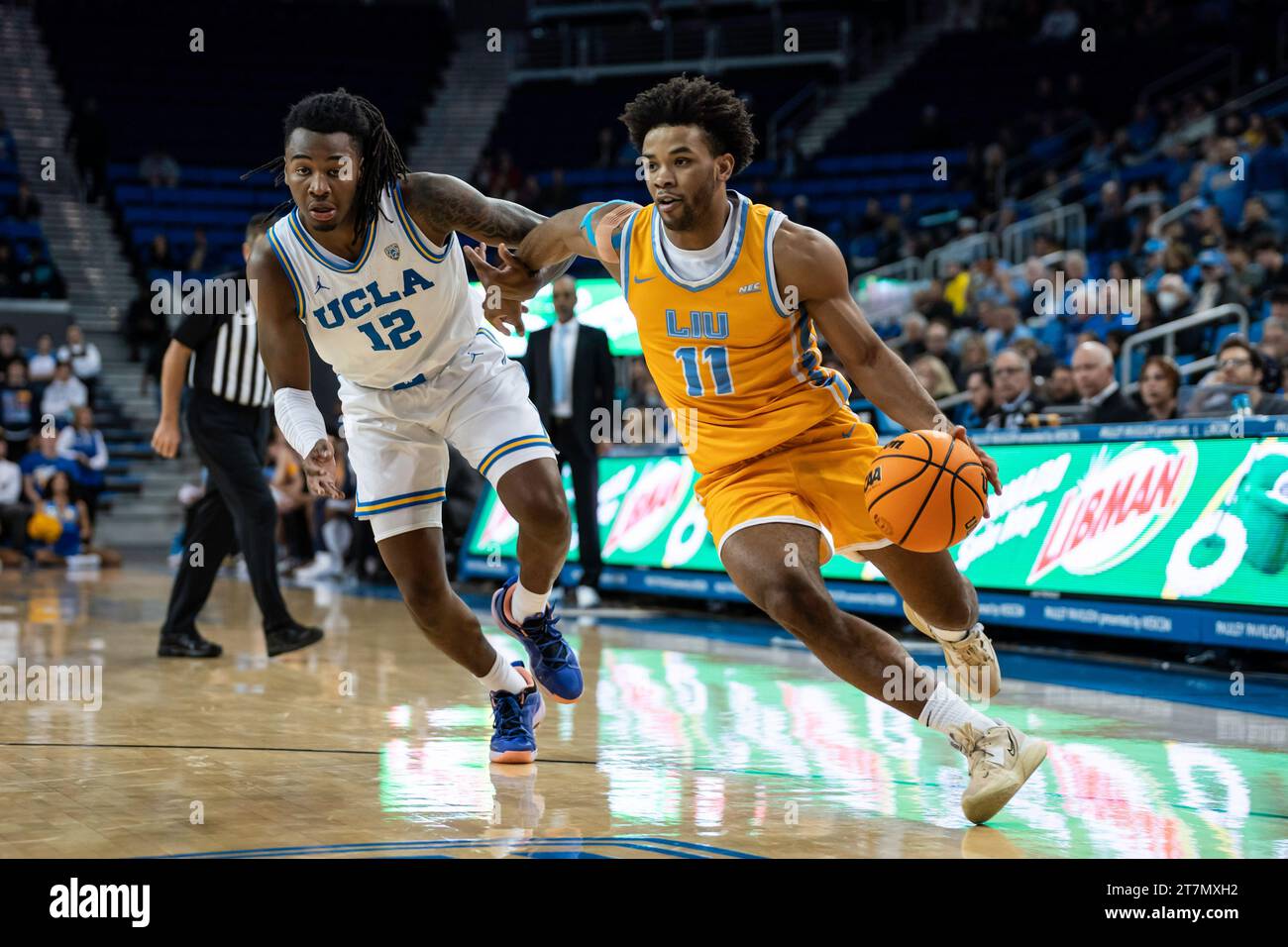LIU Sharks guard Terell Strickland (11) drives against UCLA Bruins ...