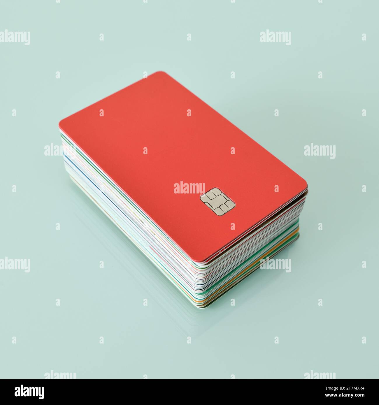 Stack of plastic cards with chip Stock Photo - Alamy