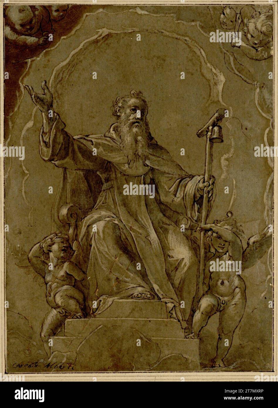 Cherubino Alberti Saint Antonius Abbas, raised, sitting between two ...