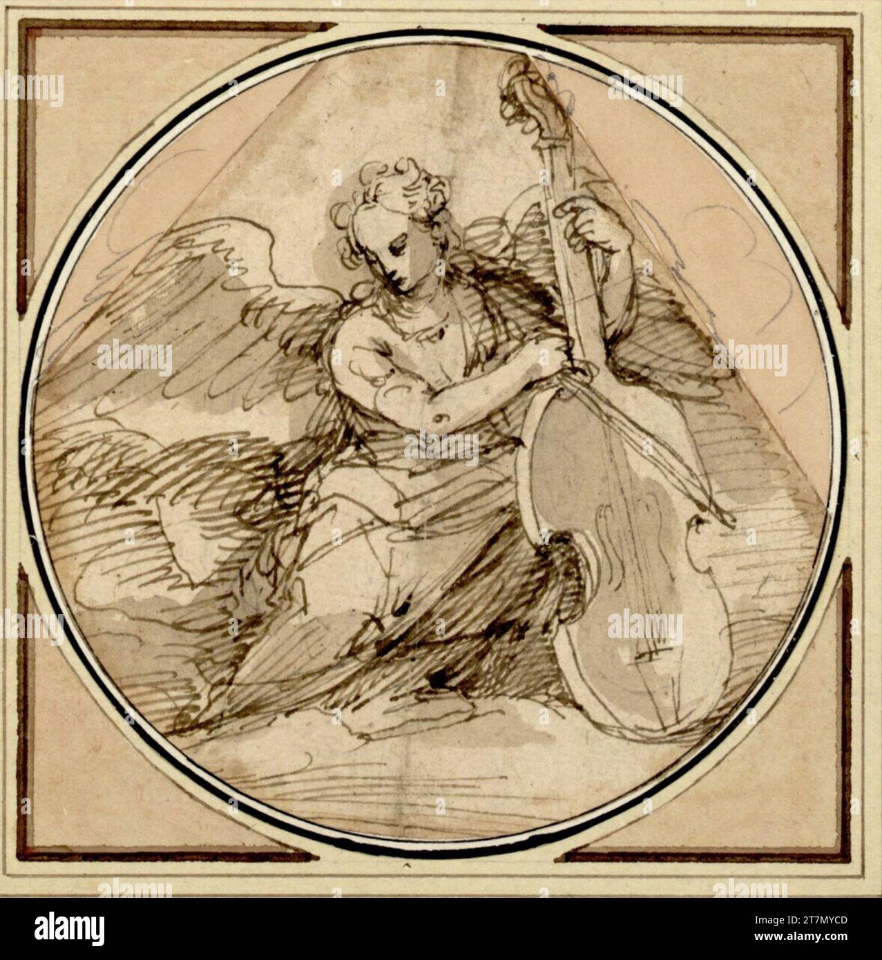 Antonio Viviani GEN. SORDO D'URBINO Cello playing angel, turned to the ...