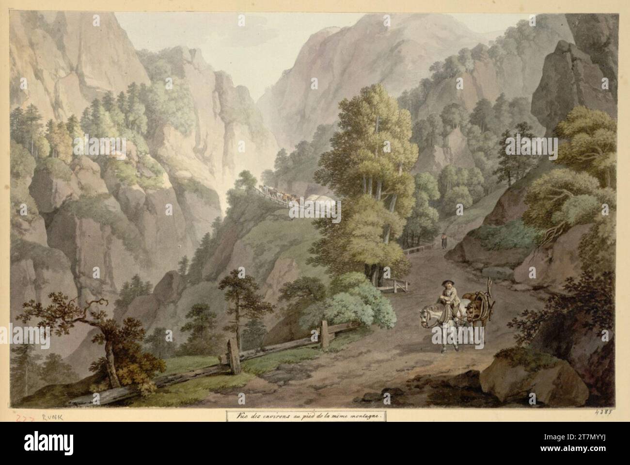 Ferdinand Runk Area at the foot of the Loibl mountain. Watercolor 1790 ...