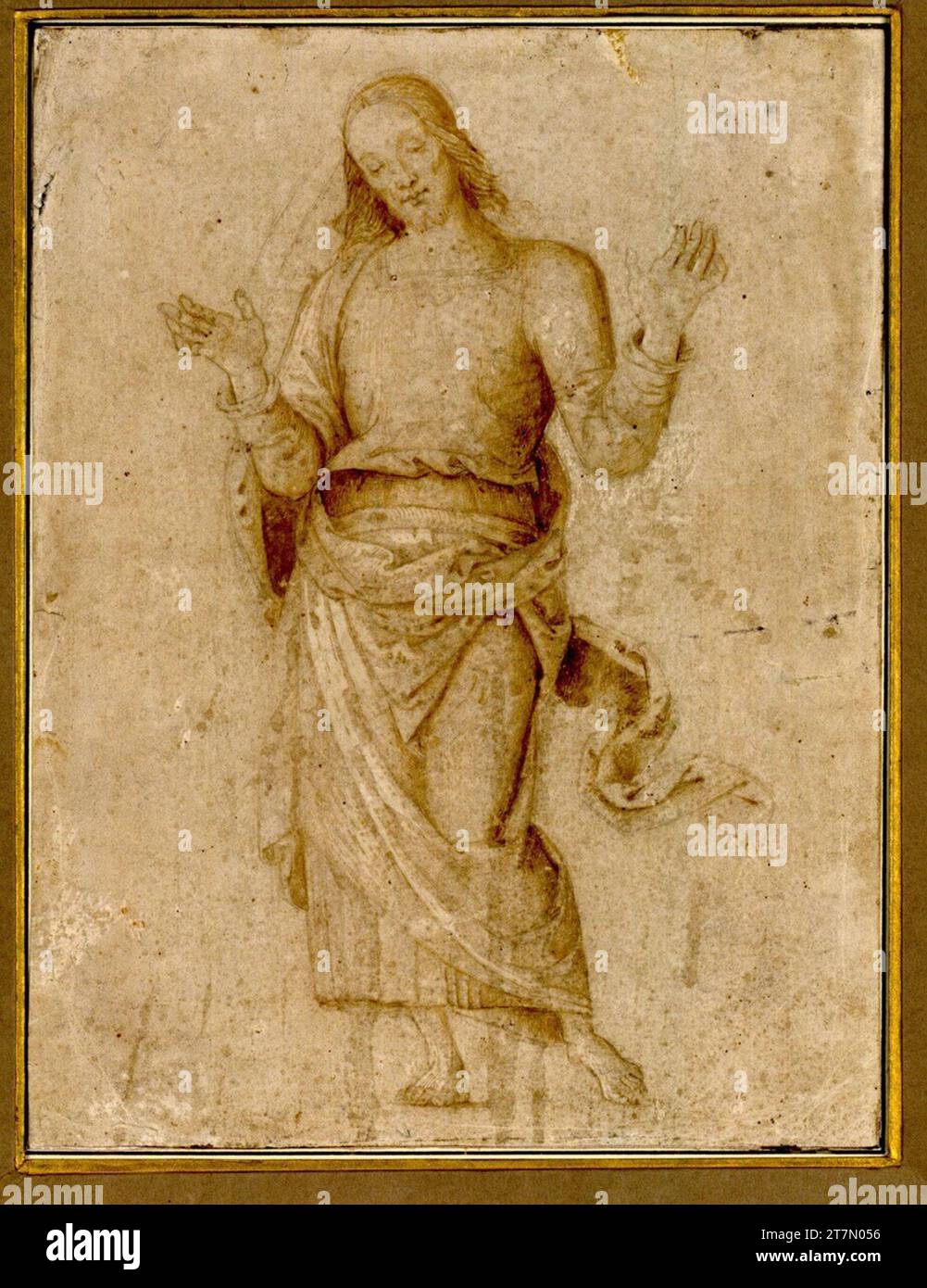 Pietro Vannucci di Cristoforo Christ in the Mandorla standing with ...