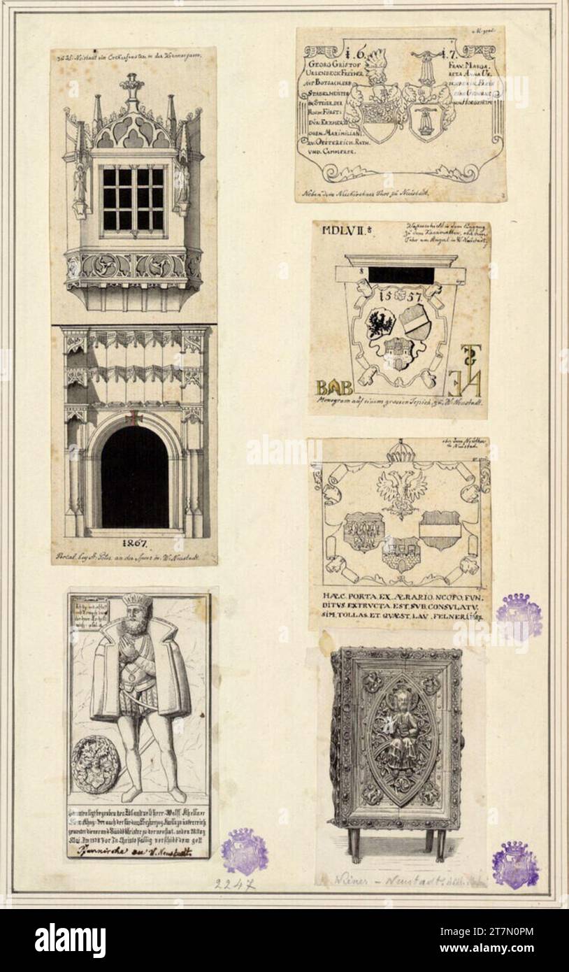 Ferdinand von Wetzelsberg (Zuschreibung "Altes Cahier") Erker, portals ...