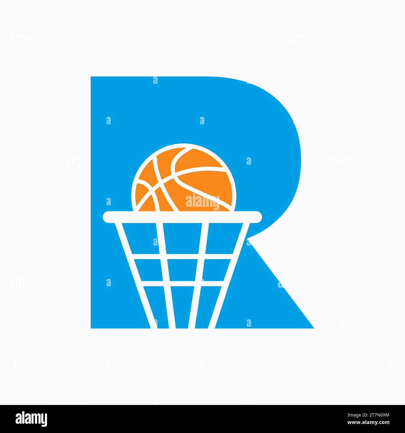 Letter R Basketball Logo Concept. Basket Ball Logotype Symbol Vector ...