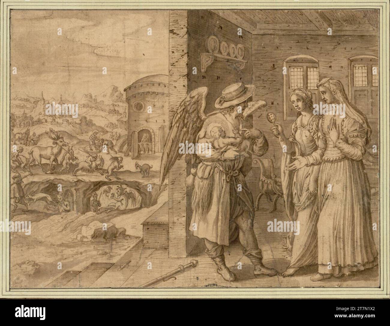 Anonym The birth of St. Francis and his love for poverty. Feder in ...